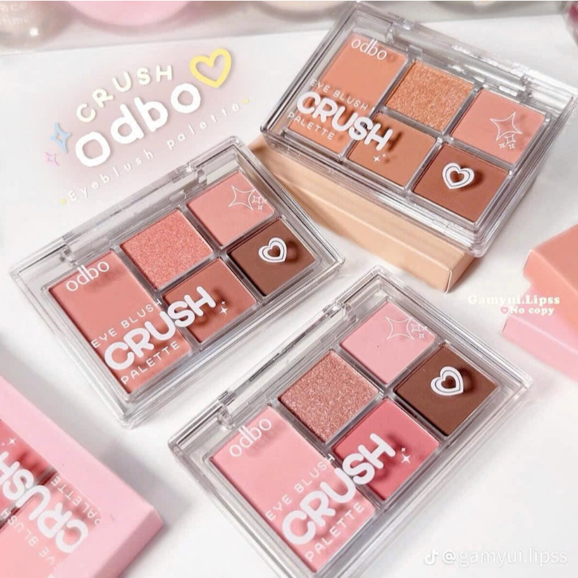 Phấn Mắt Odbo 5 Ô Eye Blush Crush Palette ODS04 Bảng Mắt kèm Má Hồng Thái Lan 6g mịn lì lâu trôi ...