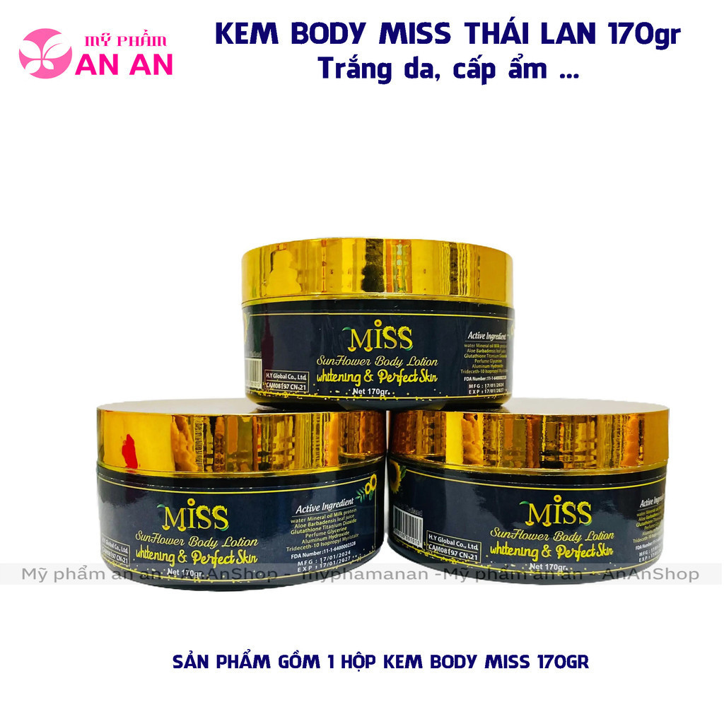 Kem body Miss Thái 170gr, Kem body trắng da Miss bật tone nhanh - Hàng ...