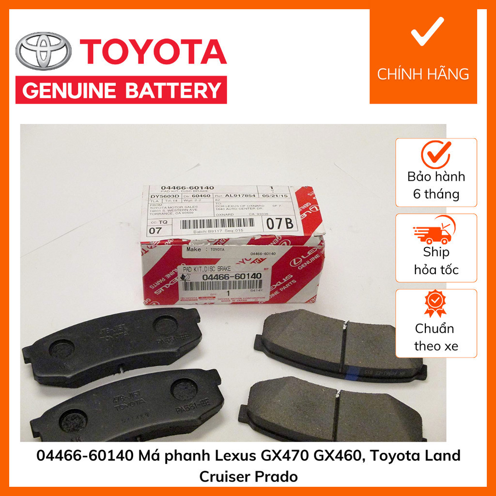 [Chính Hãng] 04466-60140 Má phanh Lexus GX470 GX460, Toyota Land ...