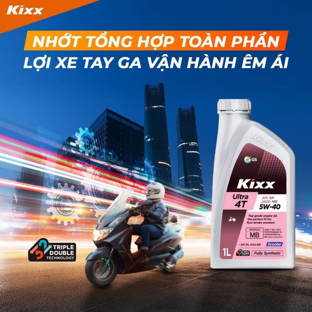 [MẪU MỚI 2023] Thùng nhớt xe tay ga KIXX Ultra Scooter 5w40 (800mL ...