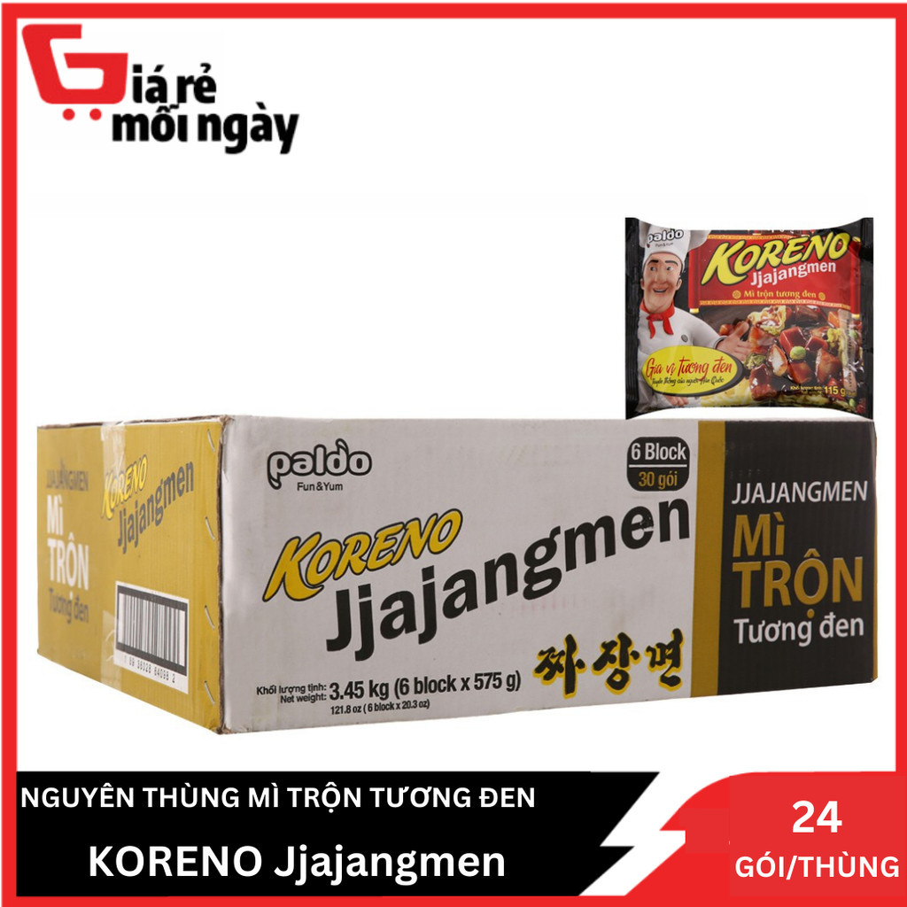 NGUYÊN THÙNG Mì trộn tương đen Koreno Jjajangmen 115g*24 gói | Shopee Việt Nam