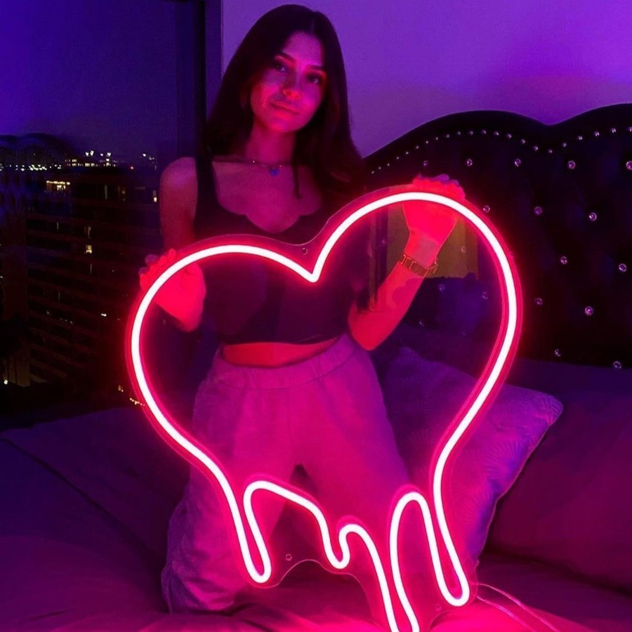 Đèn led neon sign Trái tim tan chảy, Thiết kế theo yêu cầu đa dạng màu ...