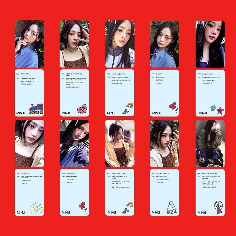 5-10pcs/set NJ SEASONS GREETINGS X line friends Super Shy Photocards Lomo Cards HAERIN HANNI ...