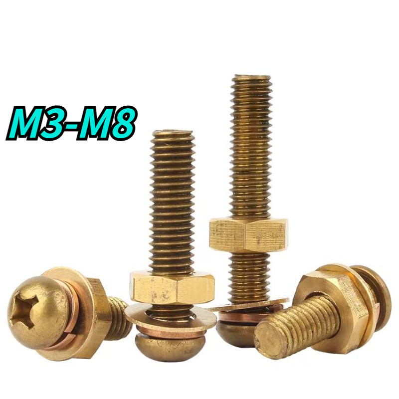 [Hnk] Bộ đai ốc vít đầu tròn Phillips bằng đồng thau Đầu đĩa Phụ kiện ...