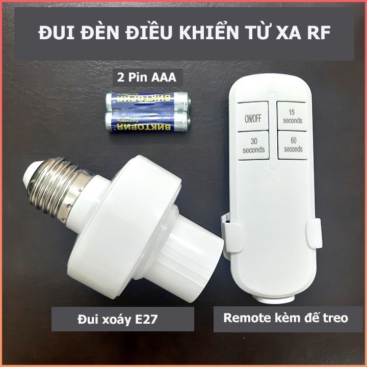 [NEW] [ĐUI MẪU MỚI] Đui đèn điều khiển từ xa E27- điều khiển từ xa rf xuyên tường không dây màu ...