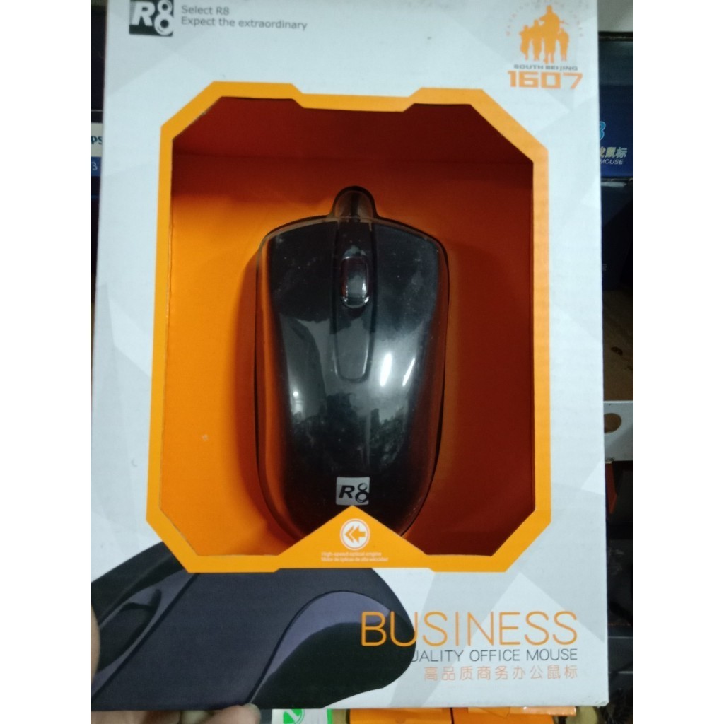 CHUỘT MÁY TÍNH R8 1607 KHÔNG LED CƠ BẢN, CÓ DÂY USB 2.0 MÀU ĐEN BH 6 ...