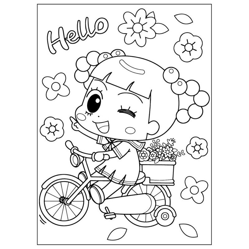 Hello Jadoo - Set 30 Tờ Tranh Tô Màu A4 A5 cho bé Dùng Màu Sáp, Màu Chì ...