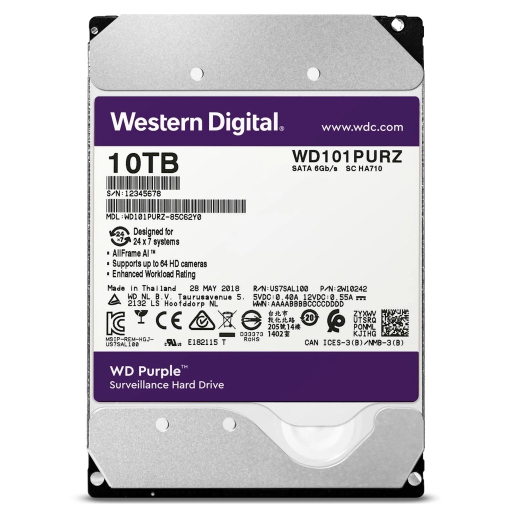 Ổ cứng camera HDD WD Purple Pro 10TB 3.5 SATA3 (WD101PURP) | Shopee ...