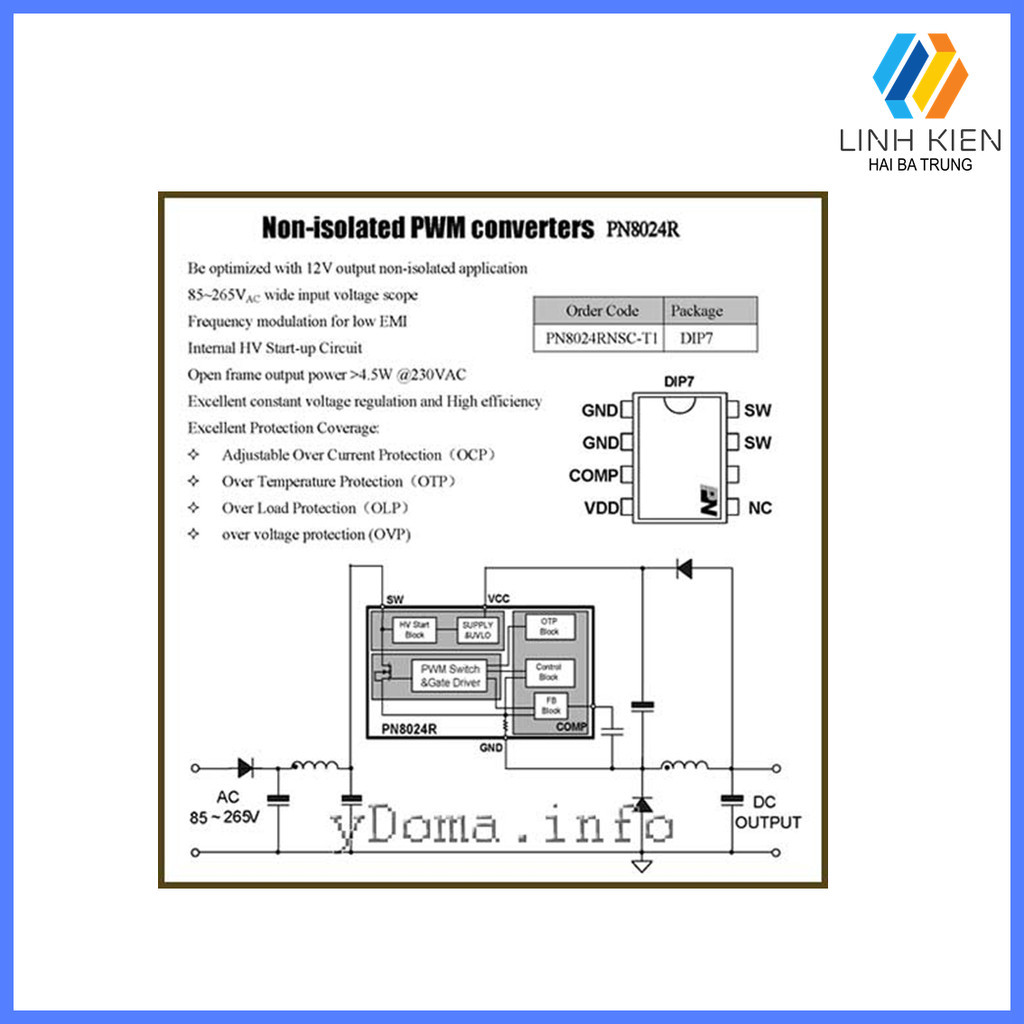 [Có sẵn] Linh kiện IC nguồn xung PN8024/A/R/S chân cắm DIP7 | Shopee Việt Nam
