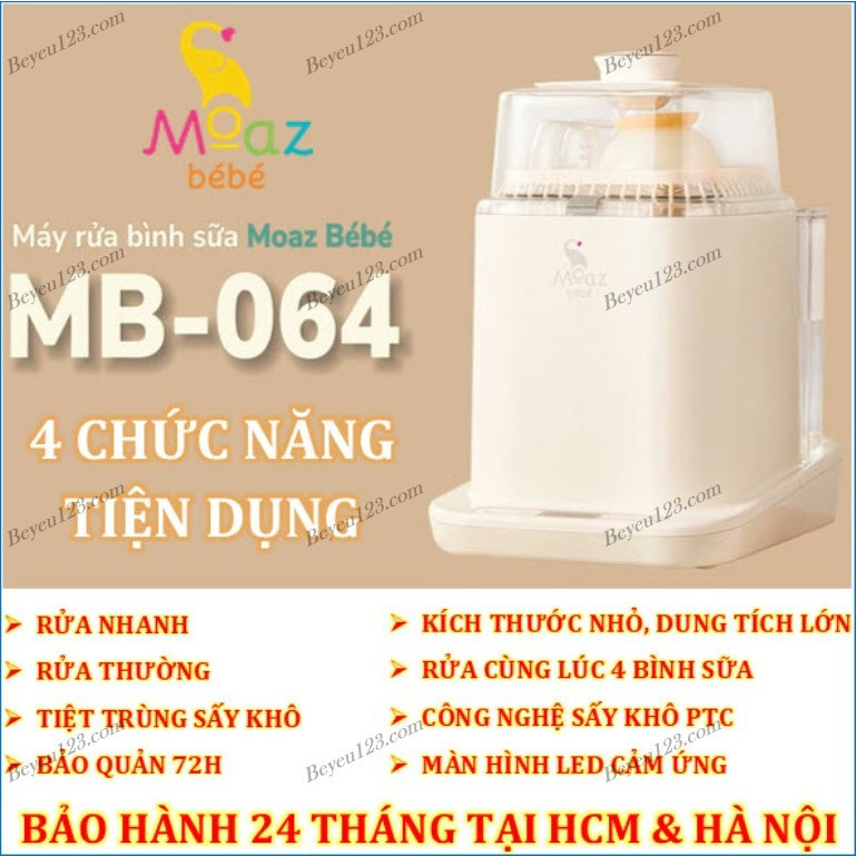 Máy rửa bình sữa tiệt trùng sấy khô Moaz BéBé MB-064 MB064 / Bình đun nước pha sữa di động Moaz ...