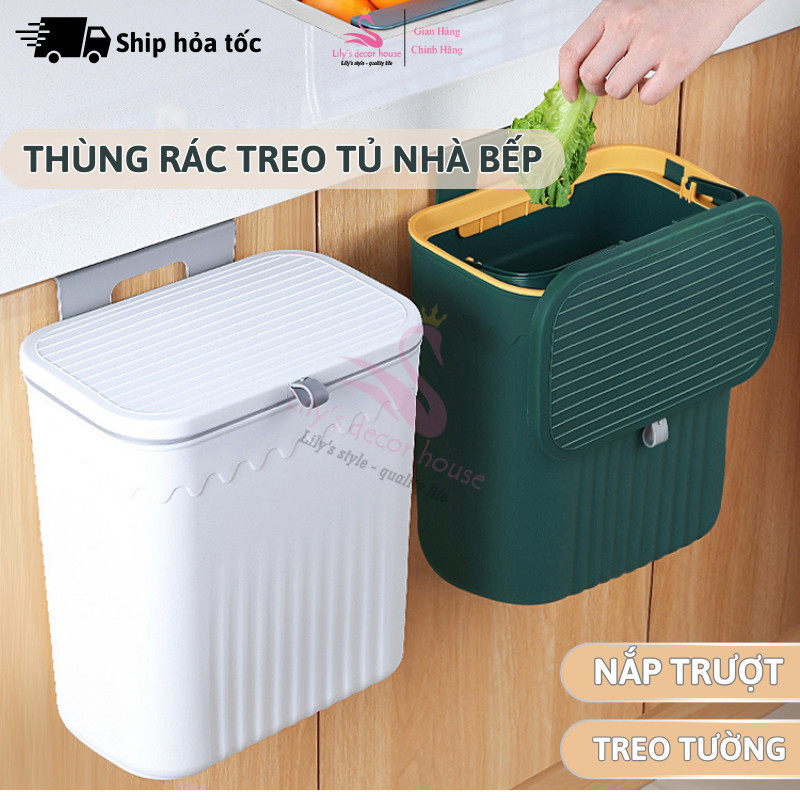 Thùng Rác Nắp Bật Treo Kệ Lily's Decor House Thùng Rác Gắn Tường Cho ...