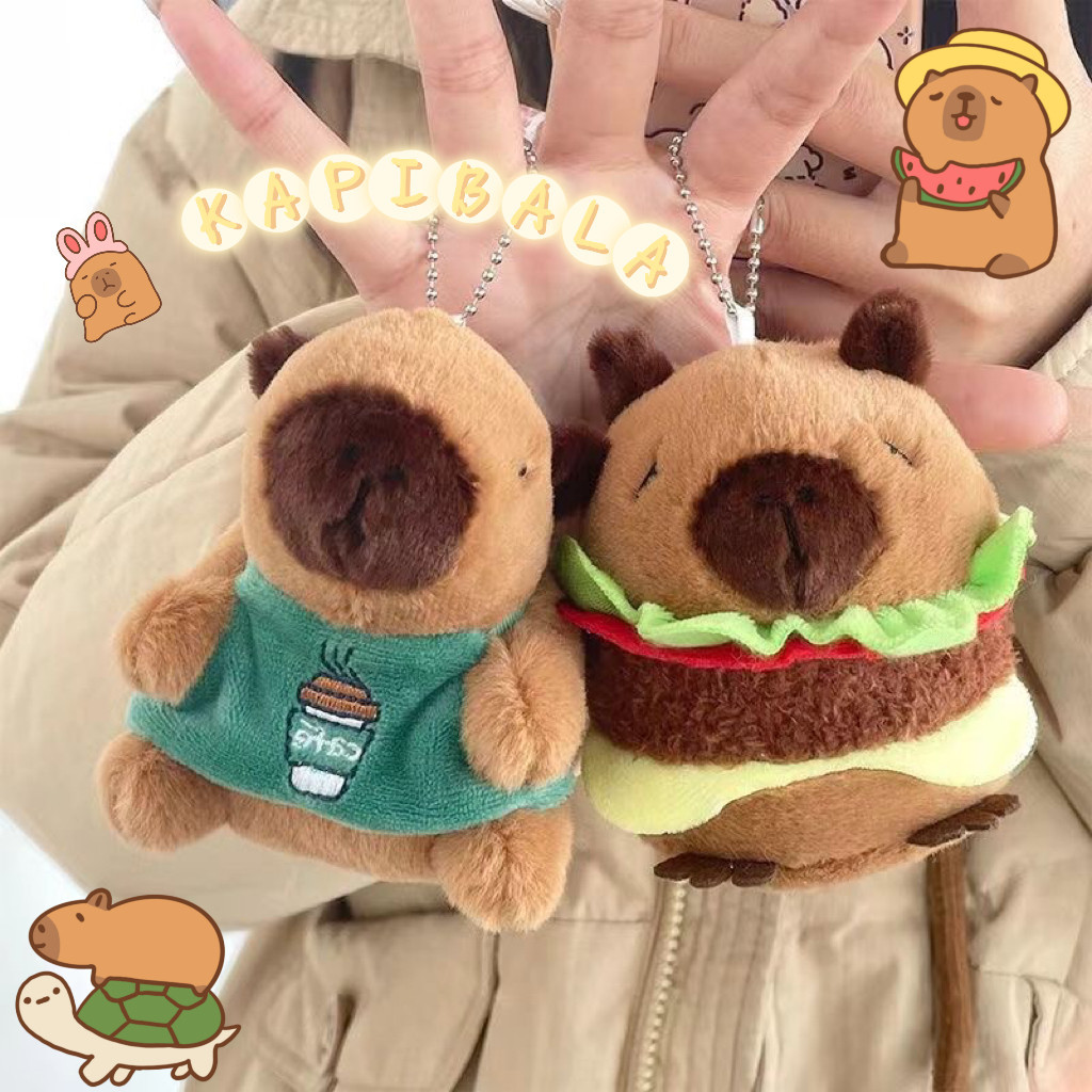 Cà phê dễ thương Capybara Burger Mặt dây chuyền sang trọng Kapibara Móc ...