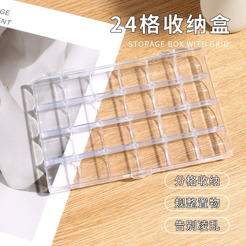 Khay nhựa meka 24 ô, đựng charm nail hoa bột đá nail | Shopee Việt Nam