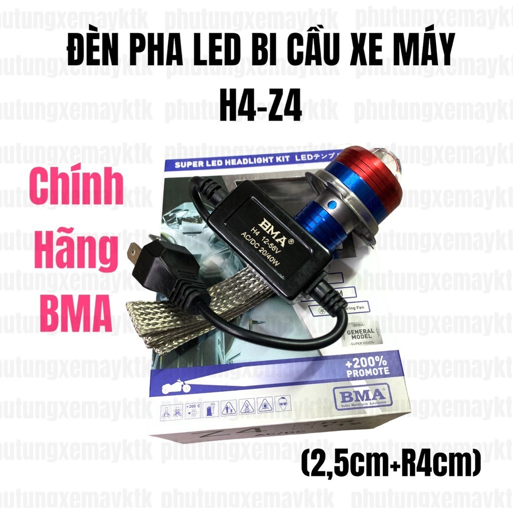 [Chính hãng led BMA] PHA LED BI CẦU XE MÁY H4-Z4(Cos vàng Pha trắng)-20 ...