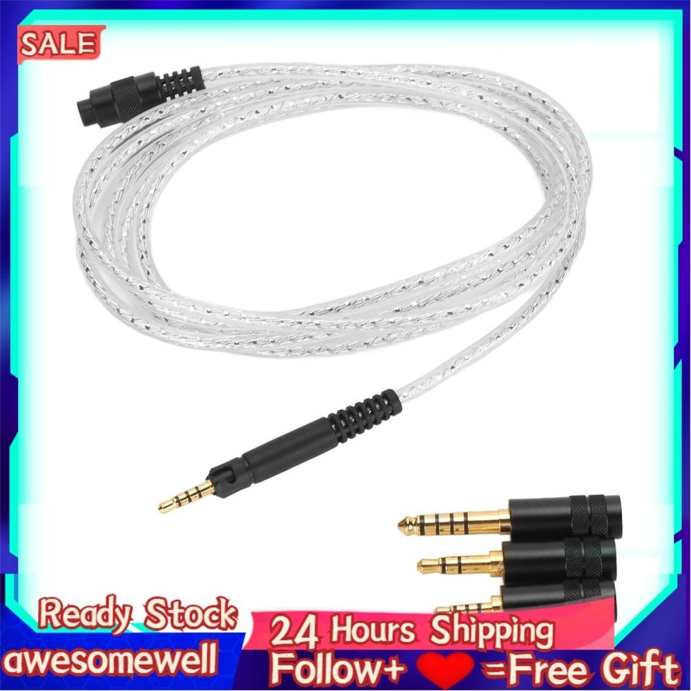 Replacement Earphone Wire Silver Plated Cable 2.5mm 3.5mm 4.4mm Plugs ...
