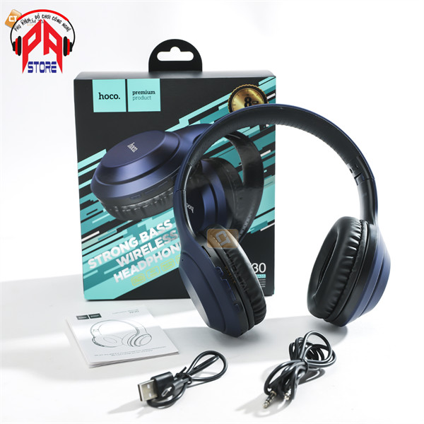 Tai nghe Bluetooth Hoco W30, hỗ trợ thẻ nhớ TF và cổng AUX 3.5_ BH 12 ...