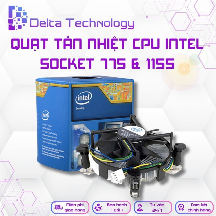 Quạt tản nhiệt CPU Intel Socket 775 & 1155, Chính Hãng Intel, Full Box Bảo Hành 03 Tháng ...