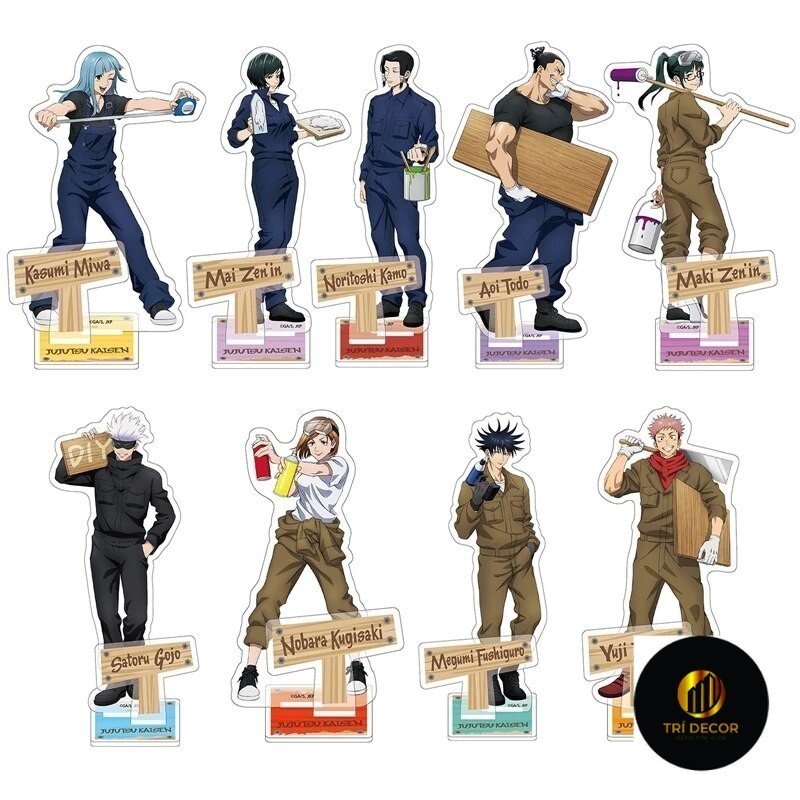 Mô hình Standee Jujutsu Kaisen Gojo Megumi Yuji Nobara Nanami Toge ...