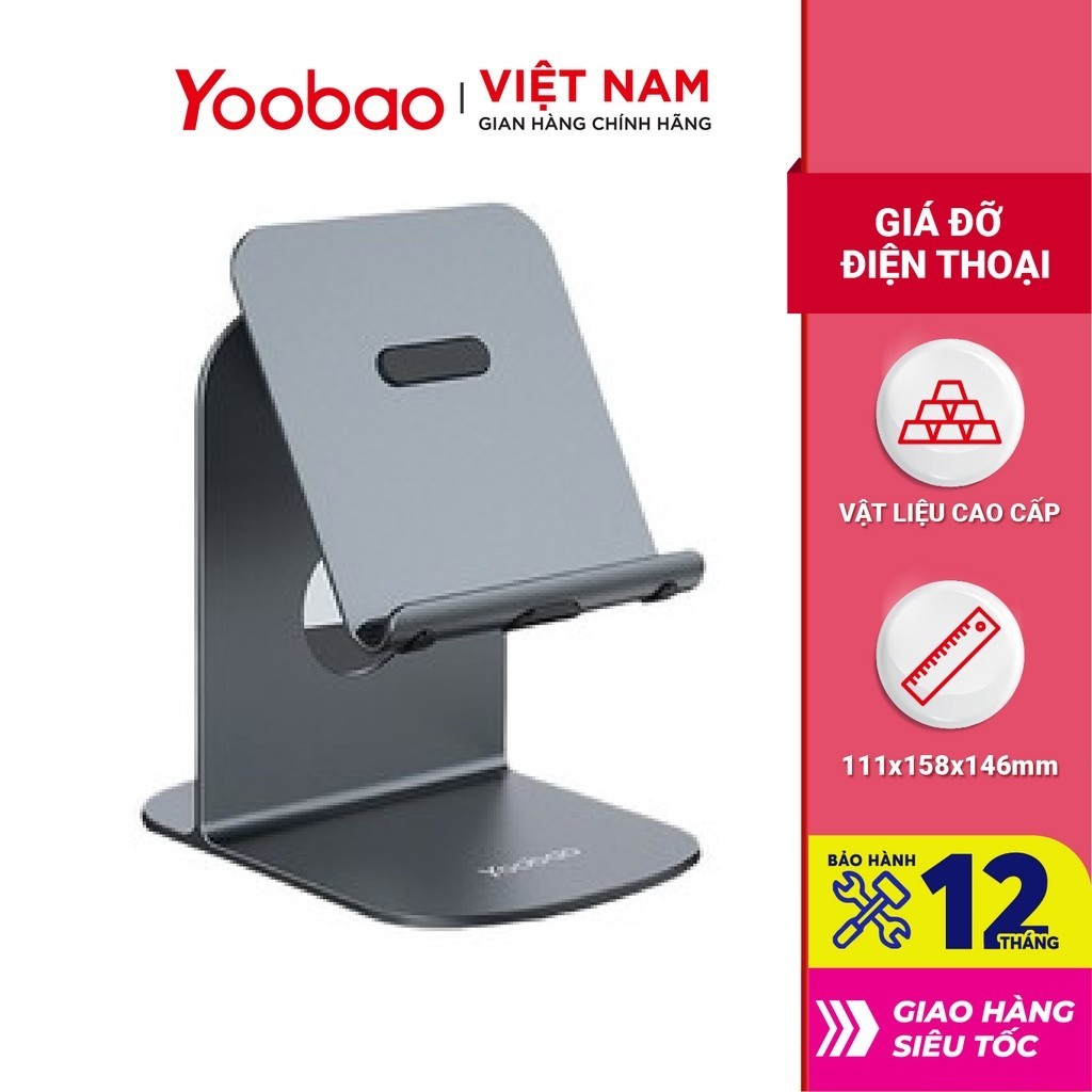 Giá đỡ điện thoại để bàn YOOBAO B5 - Hợp kim nhôm - Điều chỉnh độ cao - Hàng chính hãng - Bảo ...