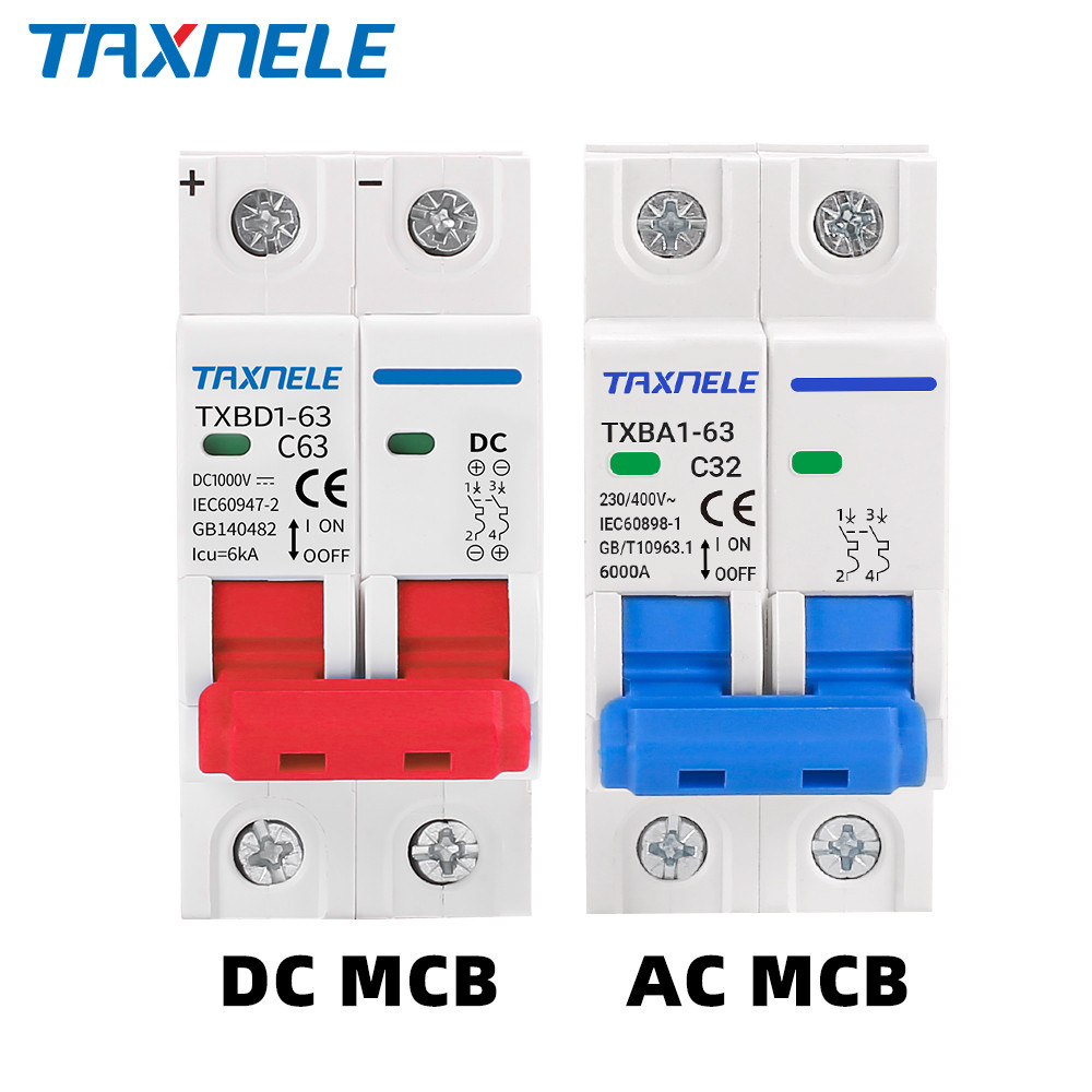 Taxnele 2P AC DC 1000V 6A 10A 16A 20A 25A 32A 40A 50A 63A MCB PV Công ...