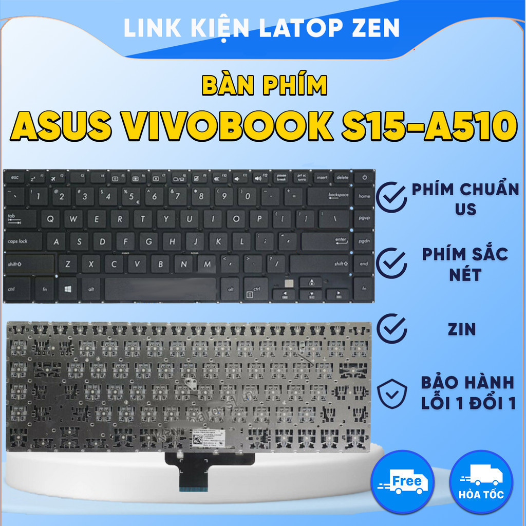 Bàn Phím ASUS VivoBook S15-A510 A510U S510U S510UA S510UR S510UN S510UQ ...
