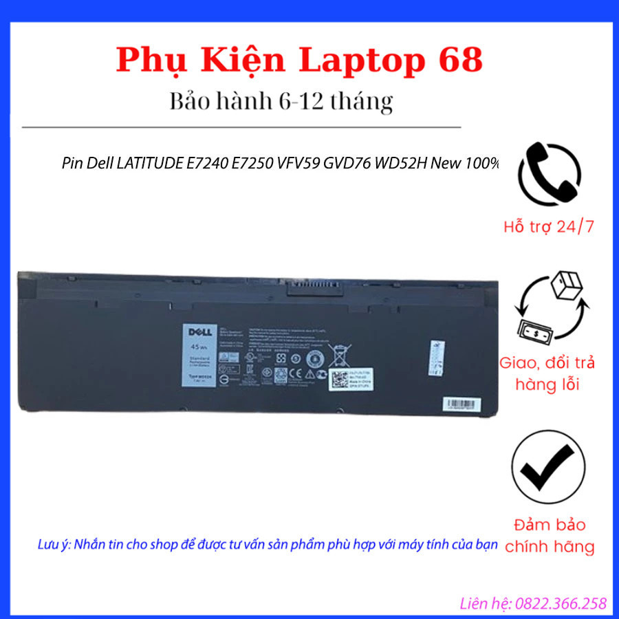 Pin Dell LATITUDE E7240 E7250 VFV59 GVD76 WD52H New 100% | Shopee Việt Nam