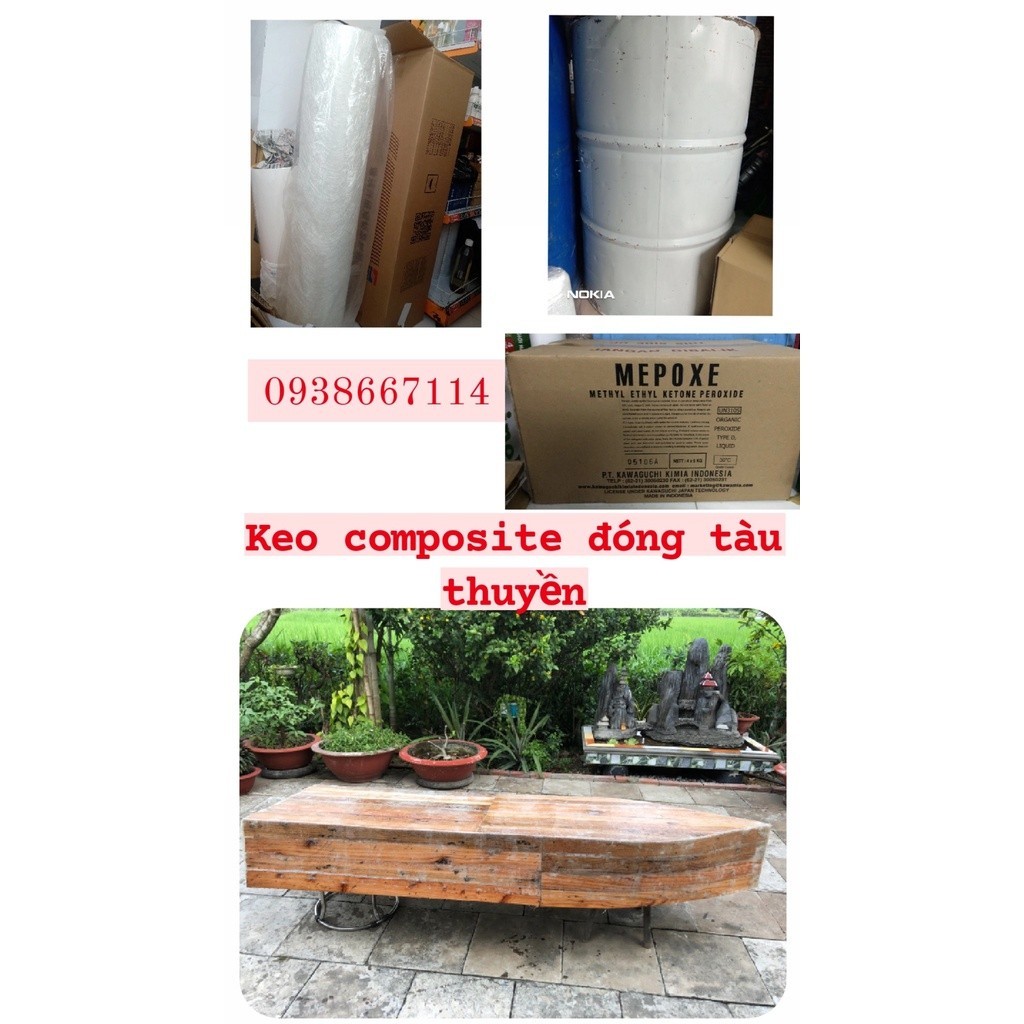 [chai 1 lít như hình]-[Keo Composite + xúc tác] Polyester làm nhựa ...