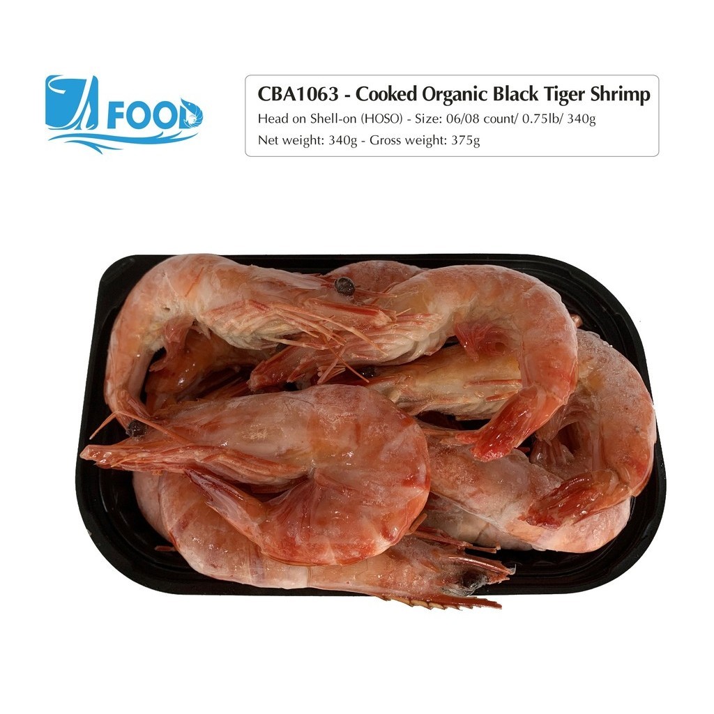 Tôm sú hấp nguyên vị, nguyên con Size 06/08, NW 340g (Khay) | Shopee Việt Nam