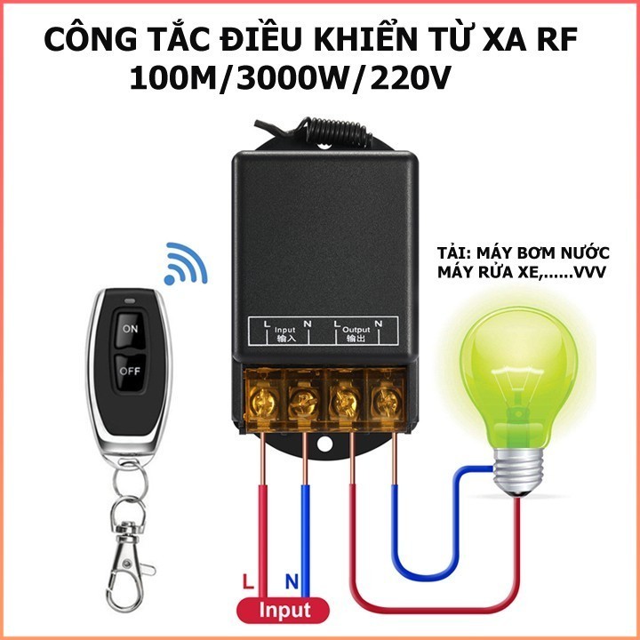 [NEW] [MẪU 2020] Công tắc RF 30A, 220V Bộ điều khiển từ xa công suất 3000W, RF 433 MHz học lệnh ...
