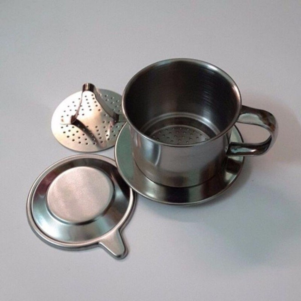 Phin pha cà phê Inox sáng bóng - Phin cafe vỏ đỏ - phin inox sáng bóng pha cafe tiện lợi ...