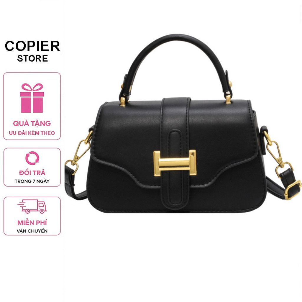 Túi xách nữ, túi đeo chéo khóa chữ H da trơn K331 | Shopee Việt Nam