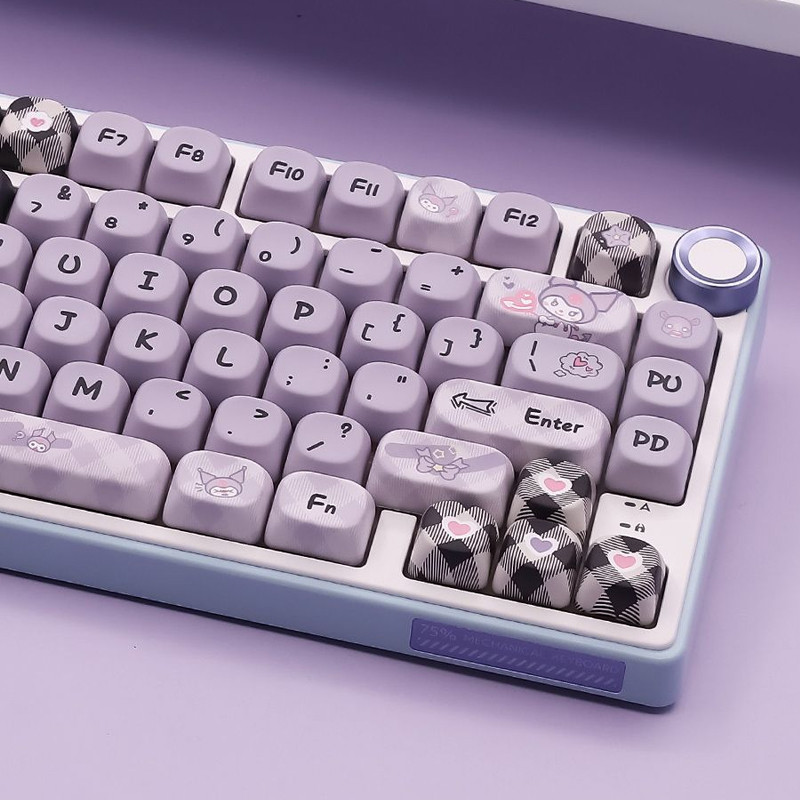 Sanrio Kuromi 112 Keycaps MCA Profile PBT Dye Thăng hoa Thủ công Cross ...
