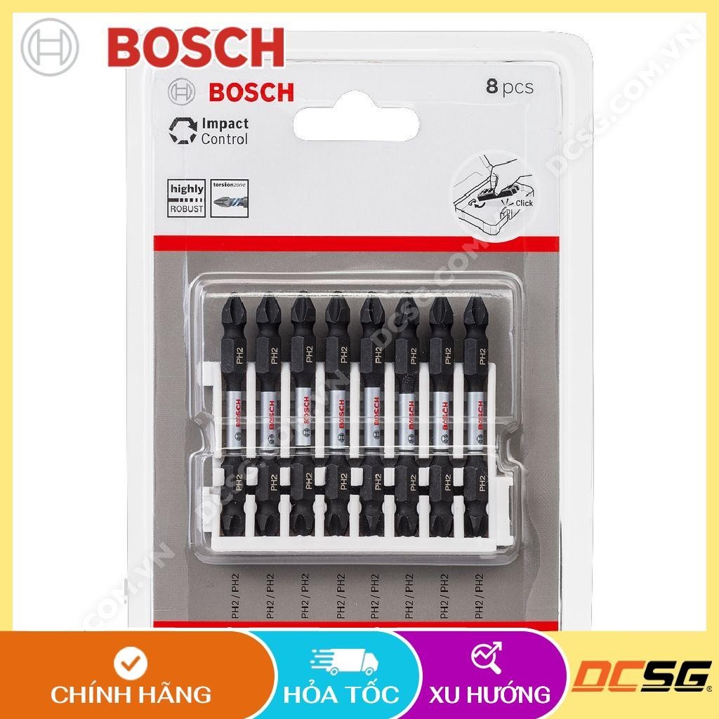 Bộ 8 mũi vặn vít bake 2 đầu PH2x65mm Impact Control Bosch 2608522337 ...