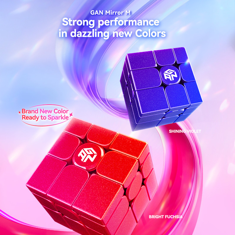 ！NEW！ [Picube] Gan Mirror Cube GAN Mirro 3X3 Magnetic Red Purple UV ...