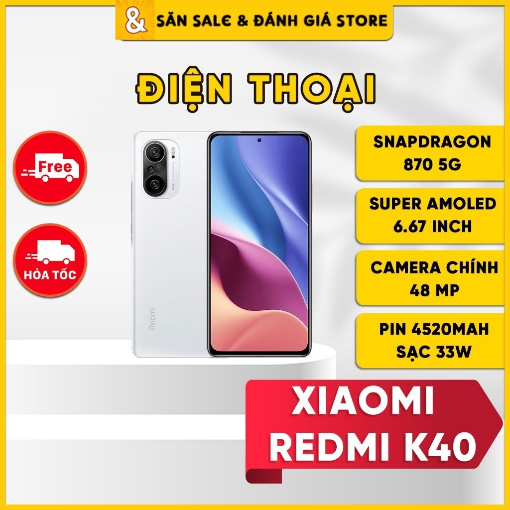 Điện Thoại Xiaomi Redmi K40 - Màn Super AMOLED 6.67 INCH - Chip Snapdragon 870 5G (BH Lỗi 1 Đổi ...