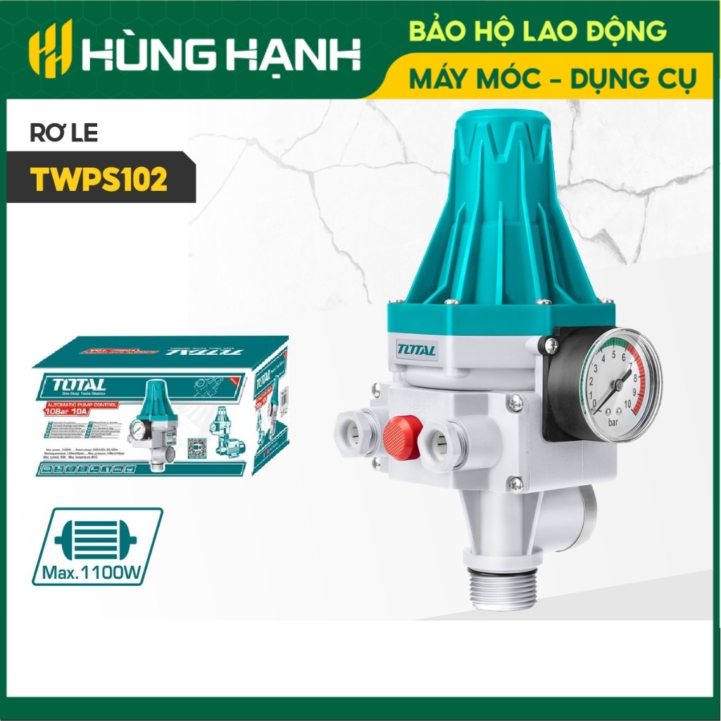 Rơ le máy bơm tăng áp Total TWPS102 tự động bơm áp suất tối đa 10 bar ...