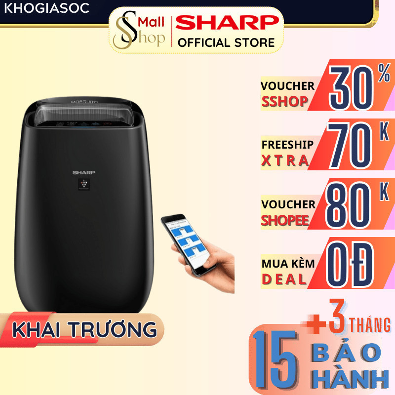 Máy lọc không khí Sharp Chính hãng phòng 40m2, Kết nối APP, Inverter ...