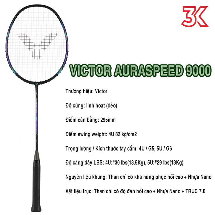 Vợt Cầu Lông Victor Auraspeed 9000 1 Khung vợt 1 Túi [Chính hãng][bảo hành 2T] | Shopee Việt Nam