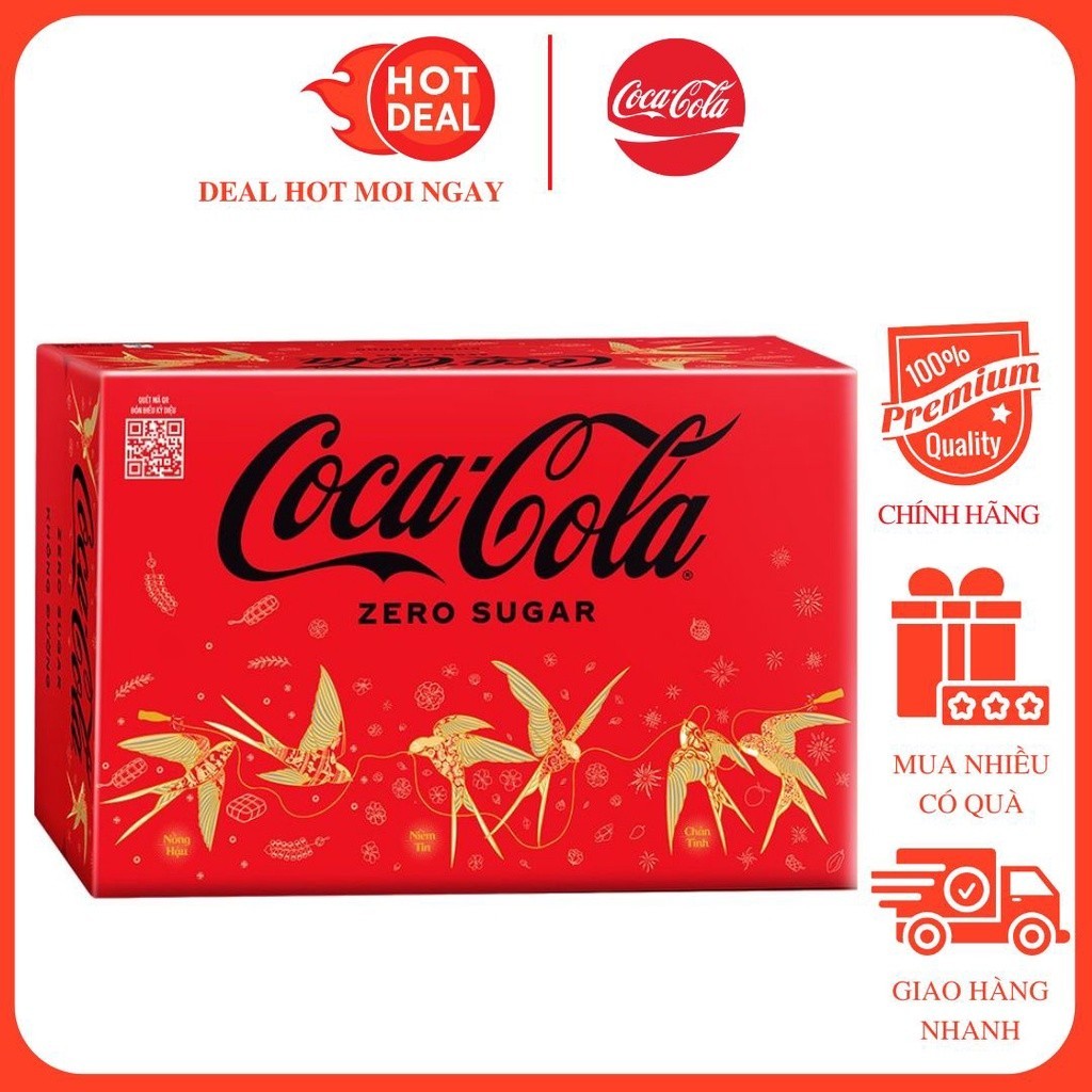 Thùng 24 Lon Nước Giải Khát Không Đường Coca Cola Zero 320ml/Lon ...