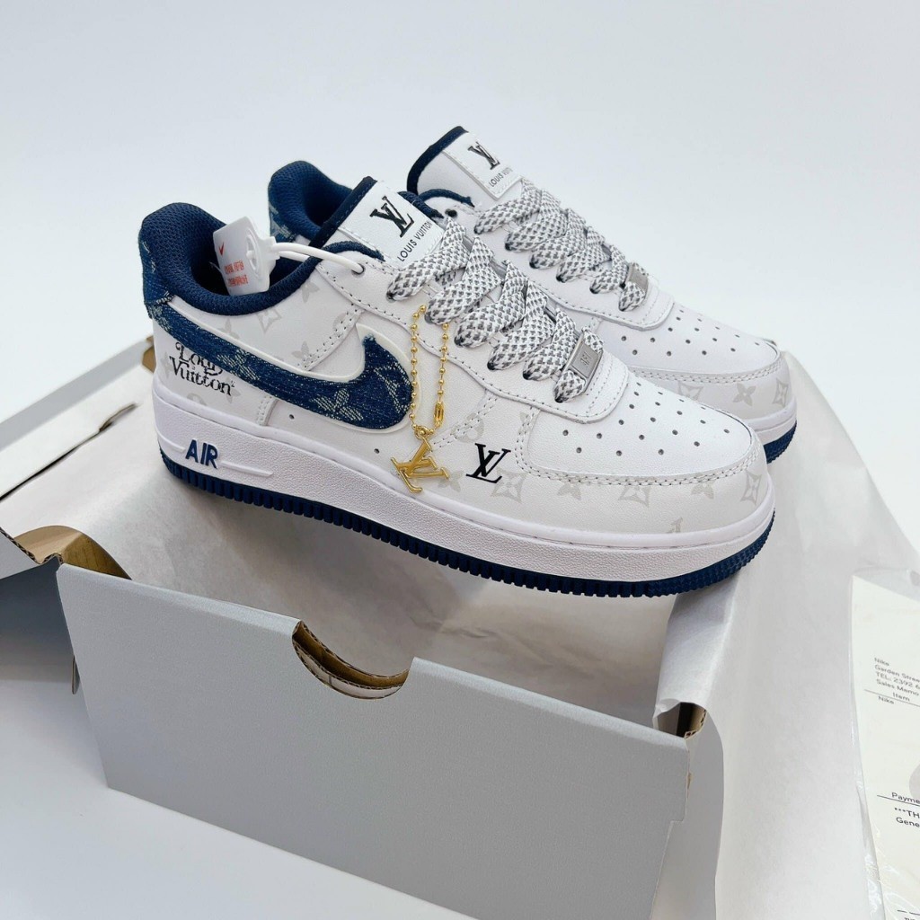 Giày_Nike Air Force 1 Louis Vuitton, Giày Thể Thao Nam Nữ AF1 LV Xanh ...