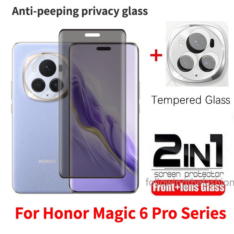 Kính cường lực riêng tư chống nhìn trộm 2 trong 1 3D cho Honor Magic 6 Pro 5G Magic6 6Pro 5 Lite ...