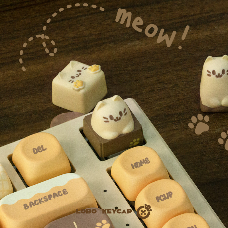 Meow Cat Keycap Hoạt Hình Dễ Thương MX Switch Bàn Phím Cơ Handmade Nhựa ...