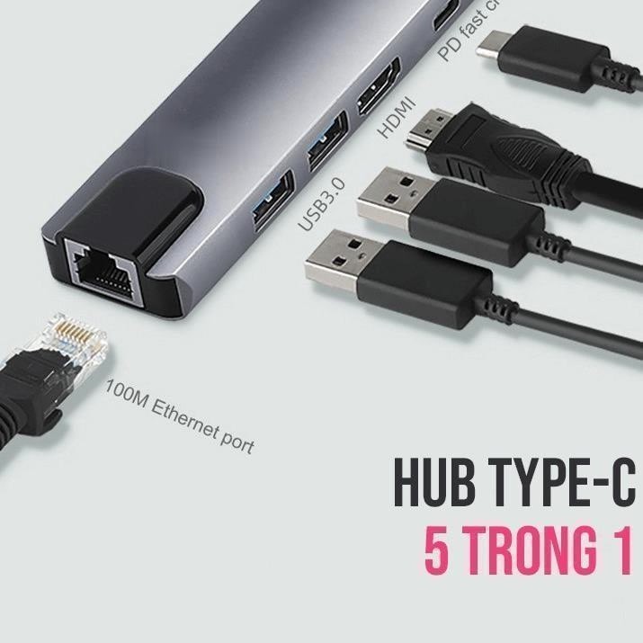 HUB Type C và HUB USB 3.1 to HDMI,USB 3.1,SD,TF,RJ45,PD Type-C cho ...