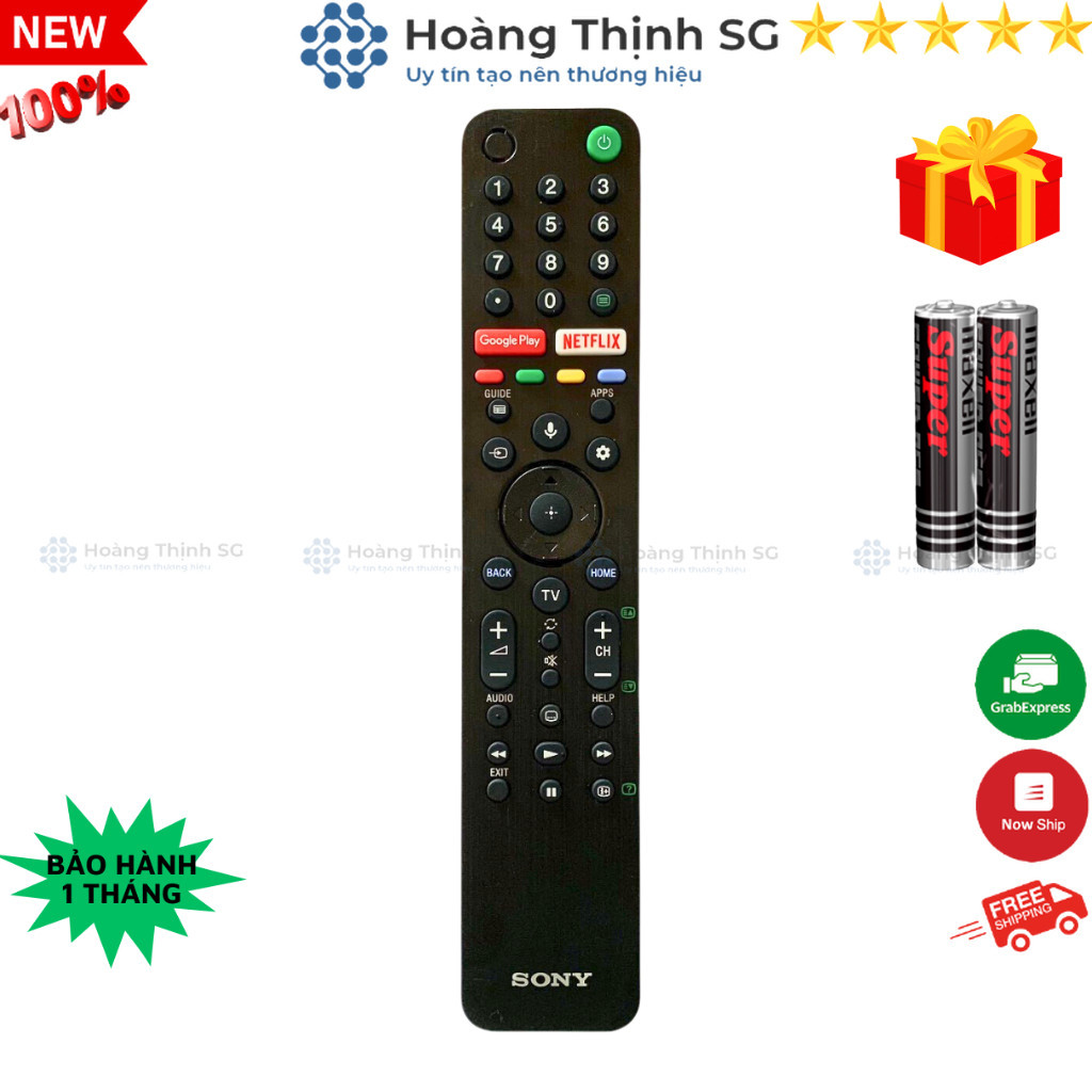 Remote điều khiển tivi Sony Smart RMF-TX500P, điều khiển TV Sony RMF-TX500P - Tặng kèm pin ...