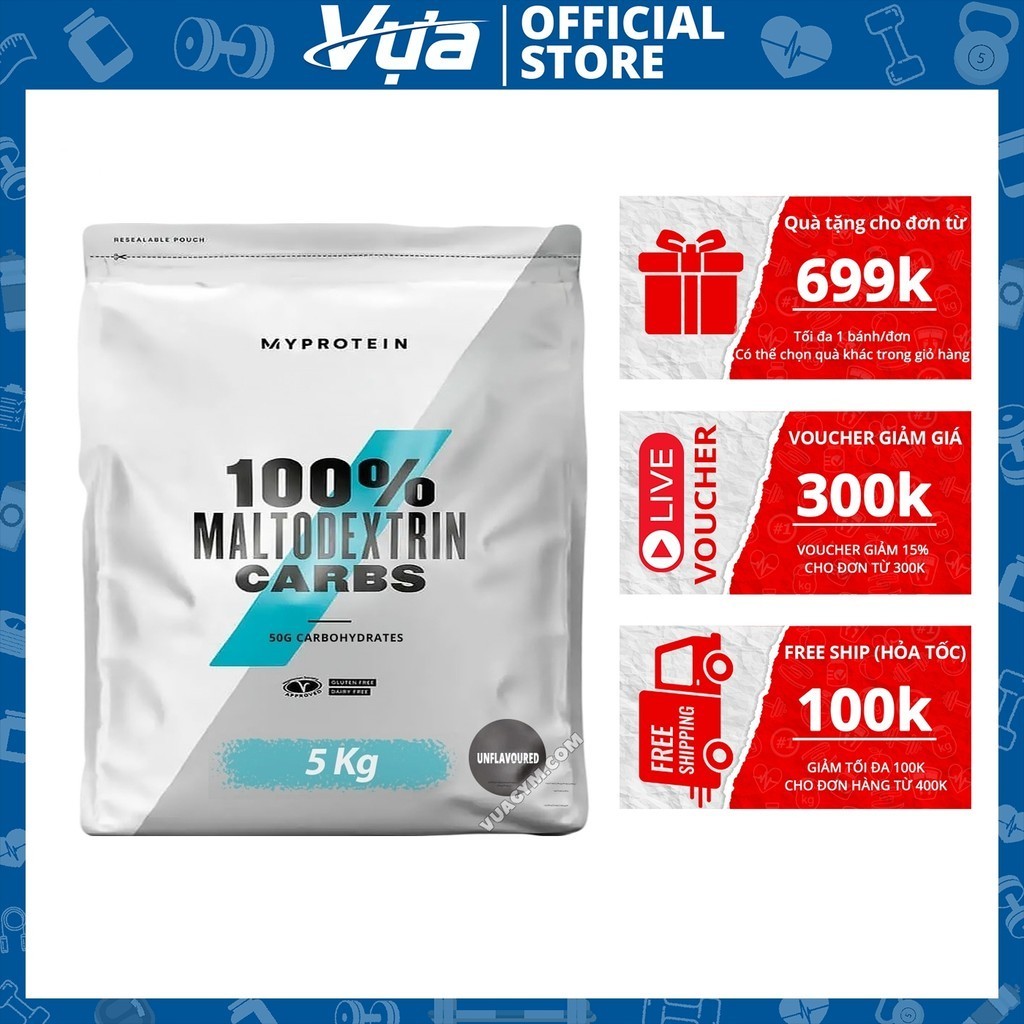 Bột Myprotein - Maltodextrin Carbs (5KG) - Tăng Năng Lượng & Hỗ Trợ Tập Luyện Chính Hãng ...