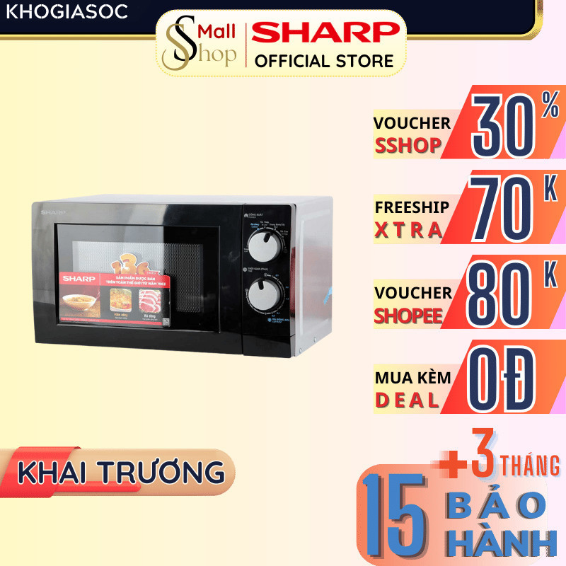 Lò vi sóng cơ Sharp 20 Lít Chính hãng R-208VN-WS 700W, Bảng điều khiển Anh – Việt - Bảo hành 12 ...
