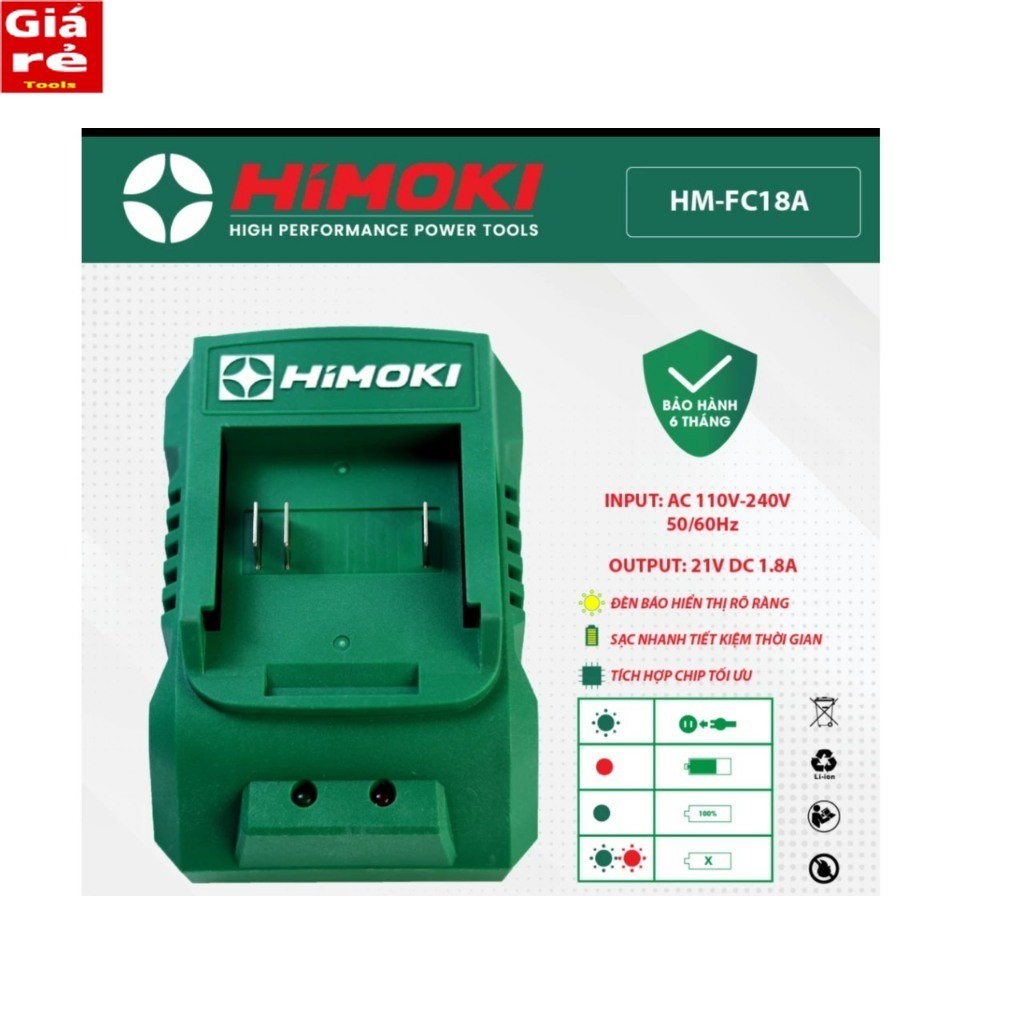 Sạc Himoki 18V-21V 1,8A/ dùng cho pin chân makita phổ thông TOOLS GIÁ ...