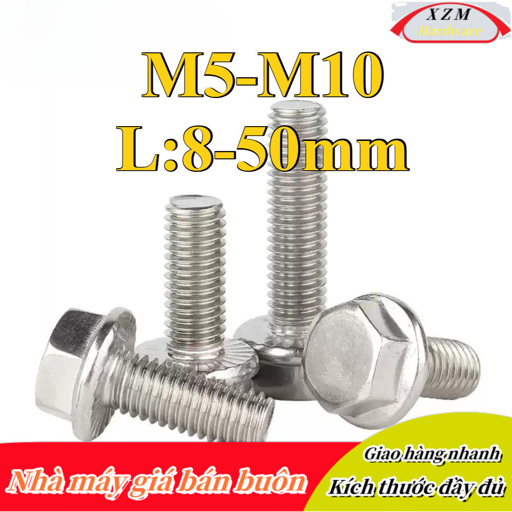 Bulong liền long đền inox 316 - Ốc chống tháo ,Bulong lục giác ngoài M5 / M6 / M8 / M10 * L8 ...