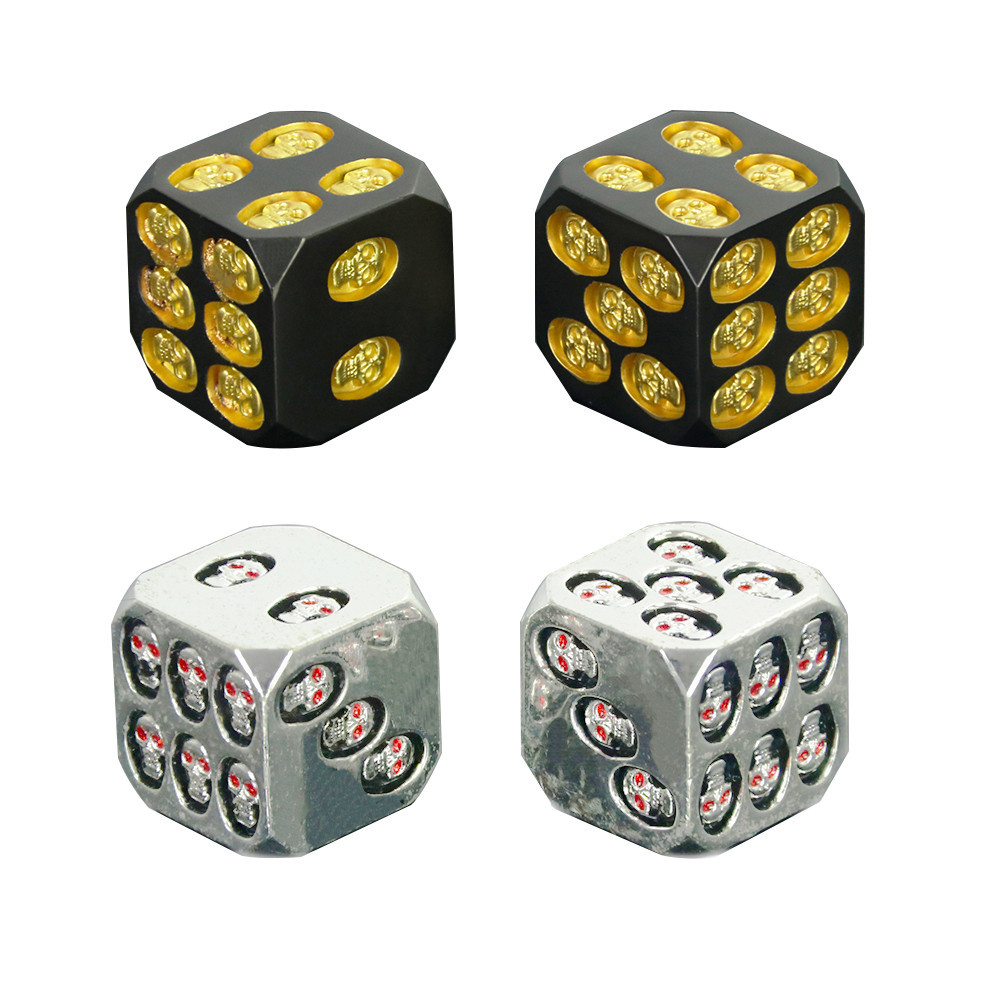 Dark Skull Dice 2 CÁI Kim loại D6 Cube 16,8mm cho DND Board Game Phụ ...
