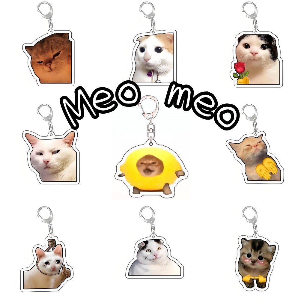 Ngộ nghĩnh Chuối Mèo Móc Khóa Mèo Dễ Thương MEME Móc Khóa Sáng Tạo Thực ...